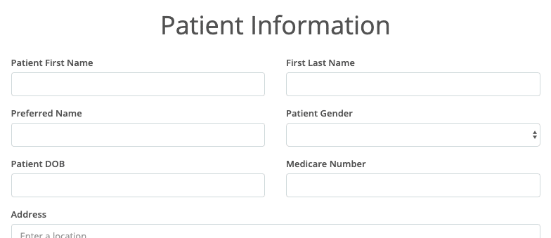 Patient Information Form - Online form templates Australia